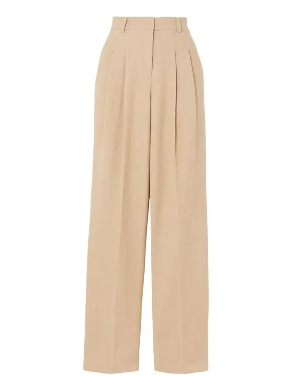 THE FRANKIE SHOP Layton Pleated Wool Trousers - Nude