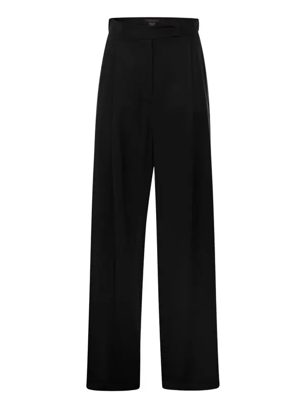 Max Mara Fiesta Silk Flared Trousers - Black