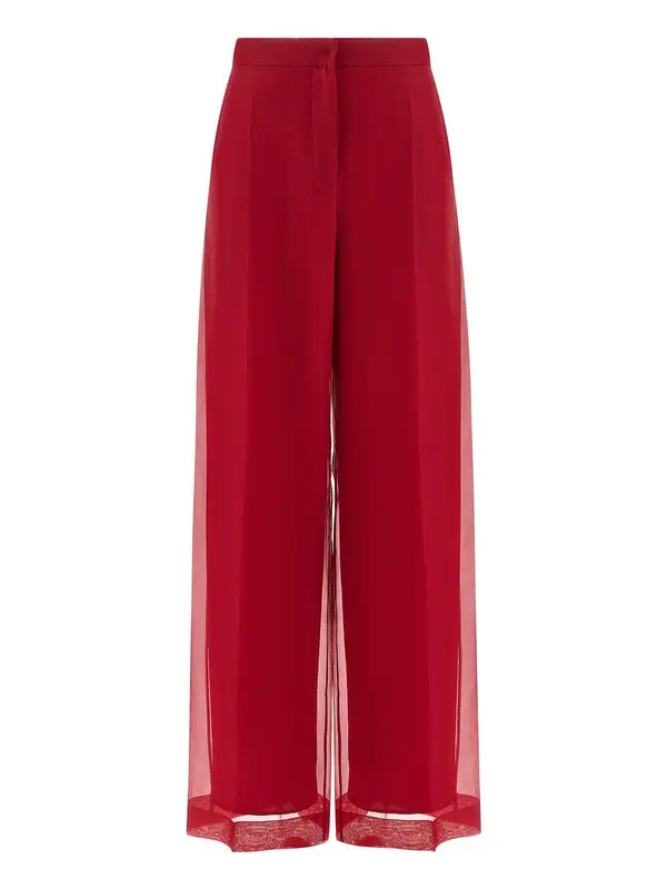 Max Mara Olivi Wide Leg Trousers - Red