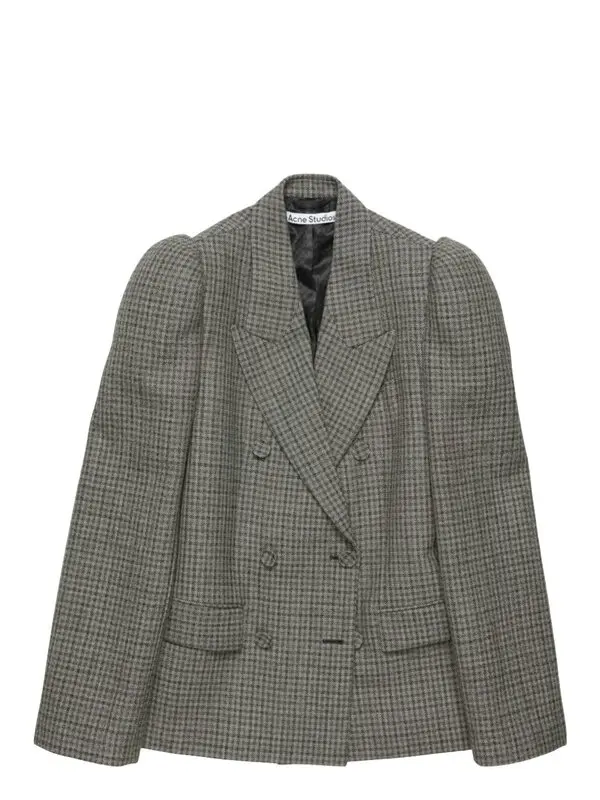 Acne Studios Houndstooth Double-breasted Blazer - Gray