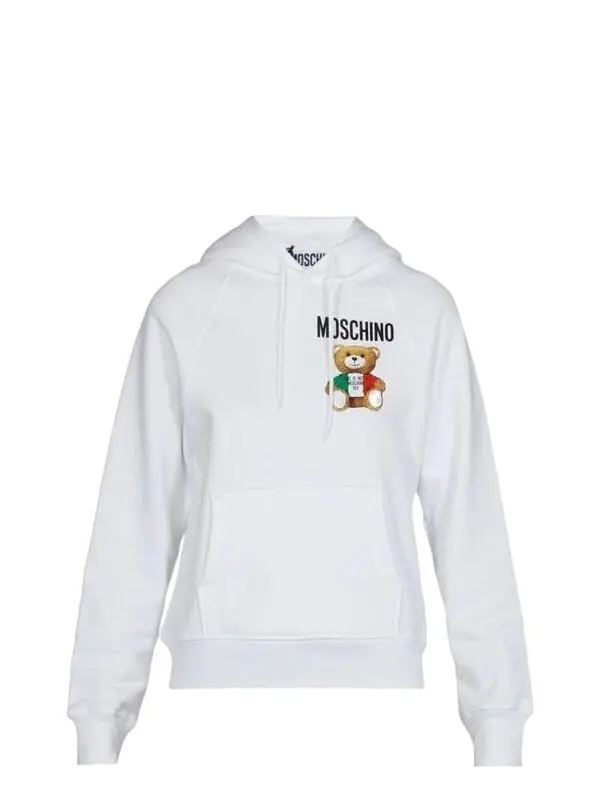 Moschino Teddy Logo Hoodie - White