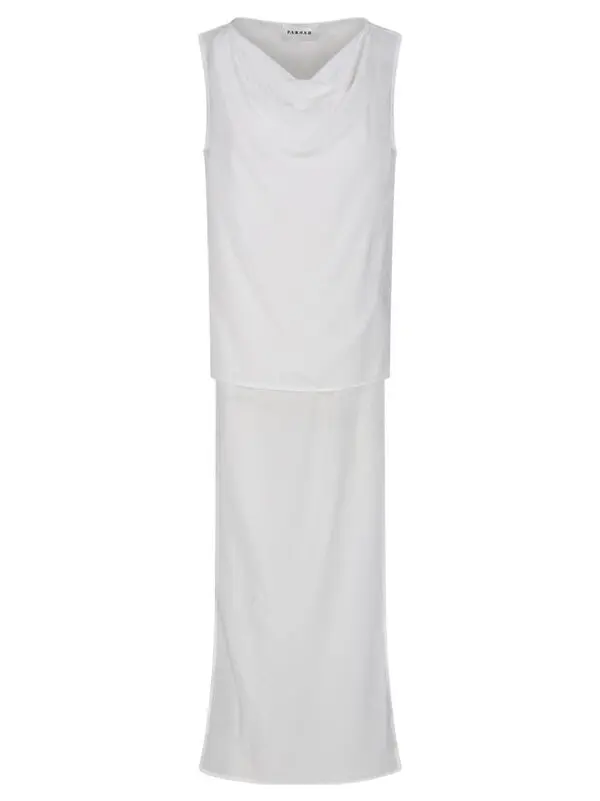 P.a.r.o.s.h Asymmetrical Neck Sleeveless Dress - White
