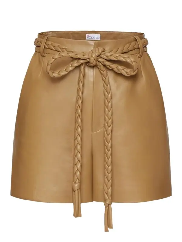 Red Valentino Braided Belt Shorts - Brown