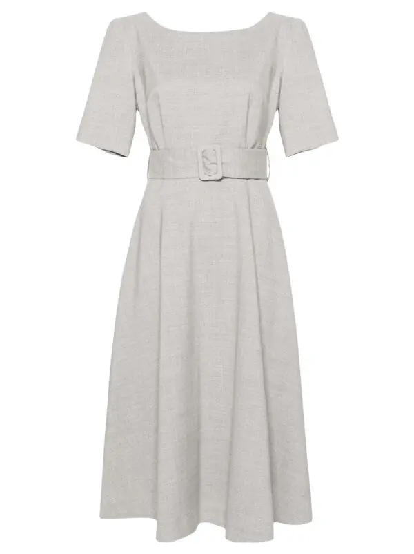 P.a.r.o.s.h Lille Flared Midi Dress - White
