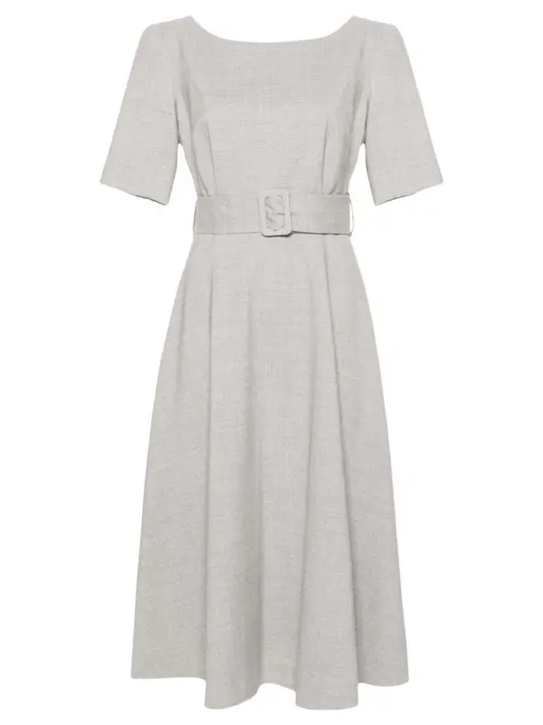 P.a.r.o.s.h Lille Flared Midi Dress - White