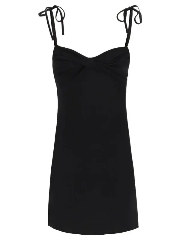Off-White Spaghetti Strap Mini Dress - Black