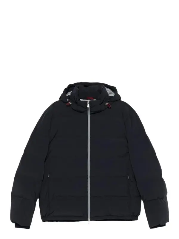 Brunello Cucinelli Hooded Quilted Zip-up Jacket - Blue