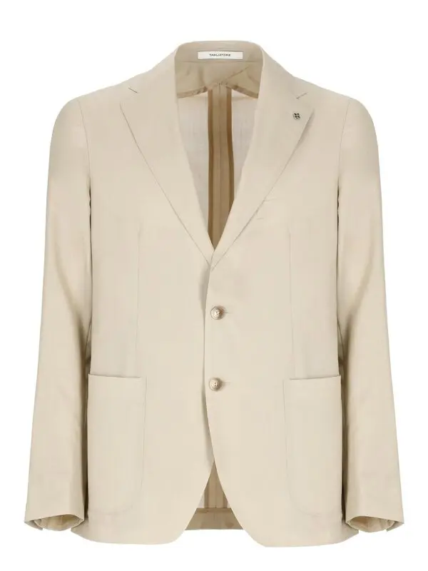 Tagliatore Brooch Detailed Straight Hem Tailored Blazer - Beige