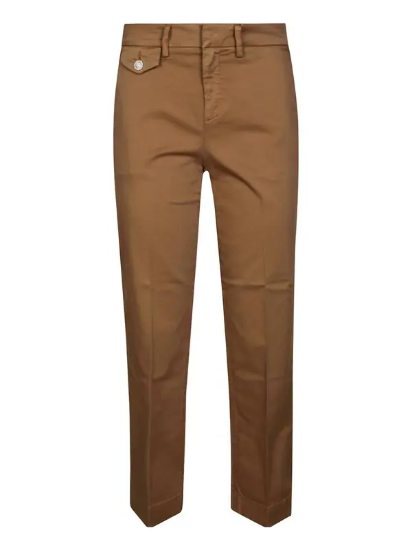 Liu Jo Logo Plaque Cropped Trousers - Brown