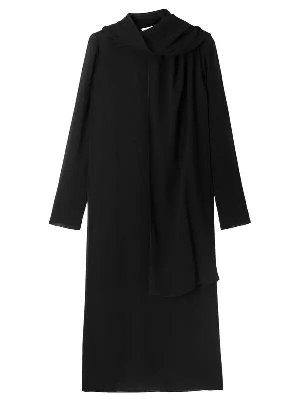 Alaïa Long Sleeve Midi Dress - Black