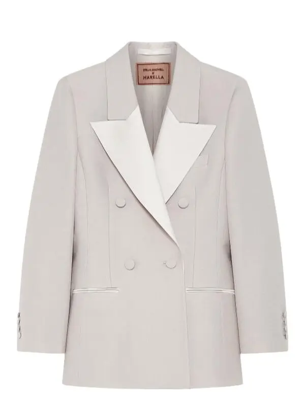 Marella Double-breasted Peak Lapel Blazer - Ivory