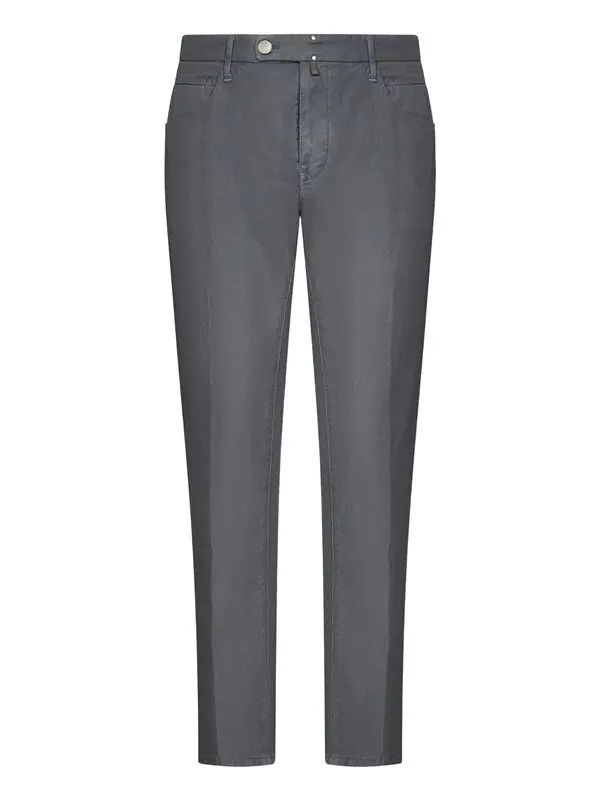 Incotex Mid-rise Straight-leg Chinos - Black