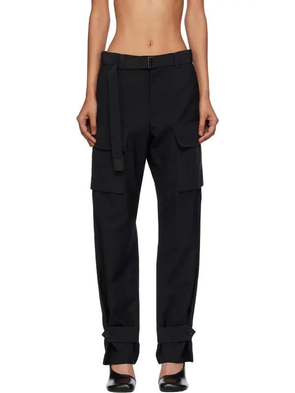 Sacai Belted Cargo Trousers - Black