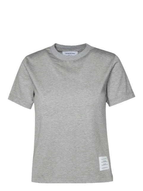 Thom Browne Logo Patch Crewneck T-shirt - Light Gray