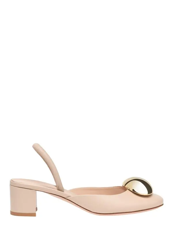 GIANVITO ROSSI Sphera 45mm Slingback Pumps - Nude