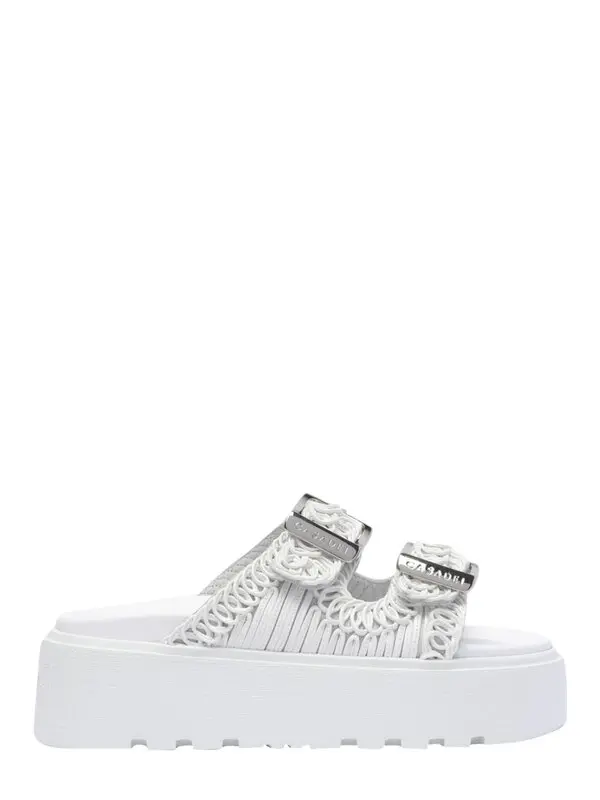 Casadei Double-strap Slip-on Platform Sandals - White
