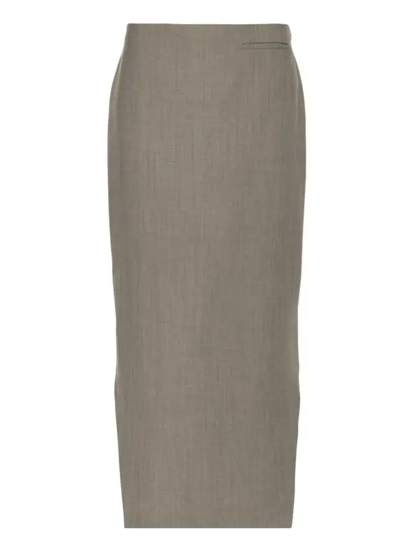 Givenchy High-low Hem Wool Skirt - Gray