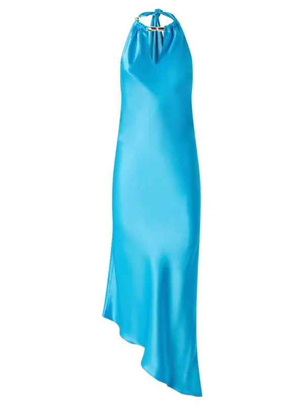 Pinko Halter-neck Asymmetrical Dress - Blue