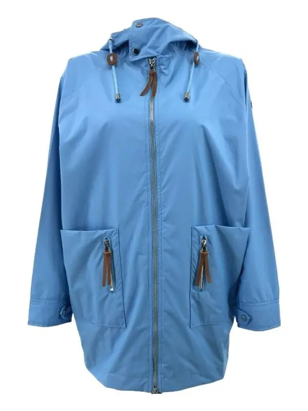 Emporio Armani Hooded Long-sleeved Zip-up Casual Jacket - Blue