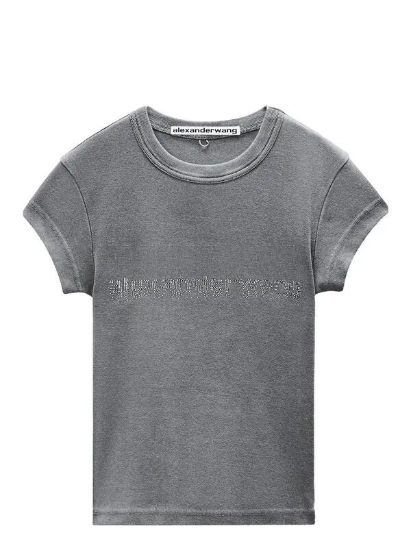 Alexander Wang Logo Embellished Crewneck T-shirt - Grey