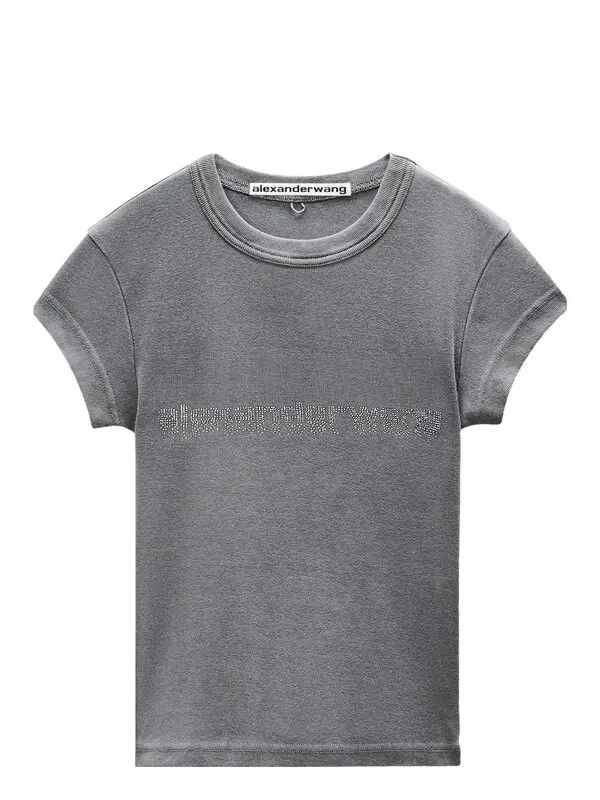 Alexander Wang Logo Embellished Crewneck T-shirt - Grey