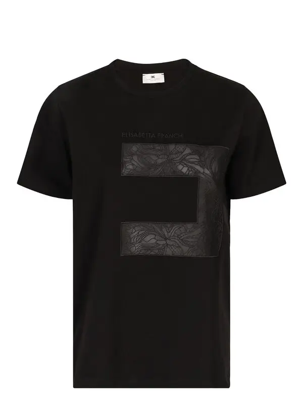 Elisabetta Franchi Oversized Logo T-shirt - Black