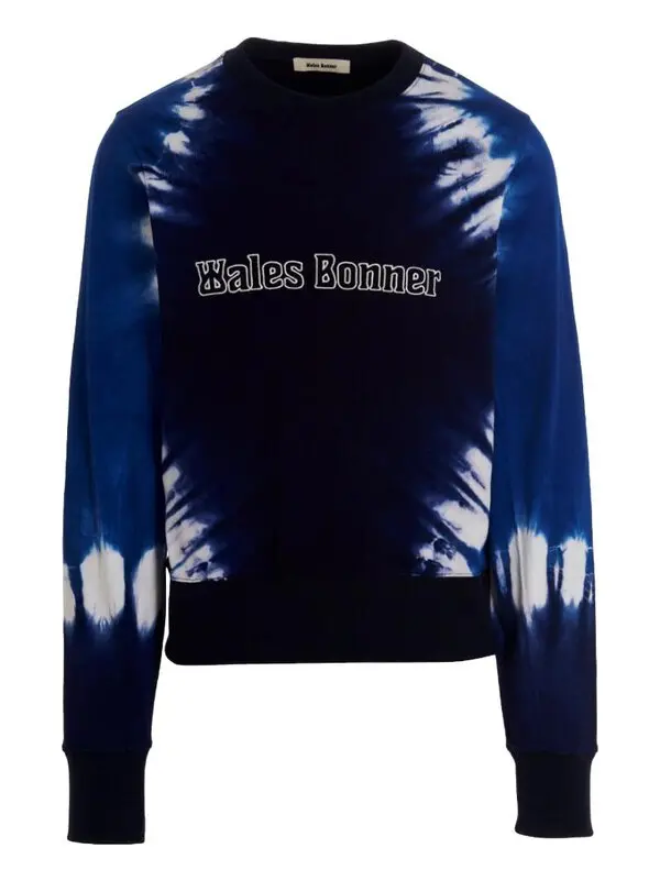 WALES BONNER Long Sleeve Tie-dye Sweater - Black