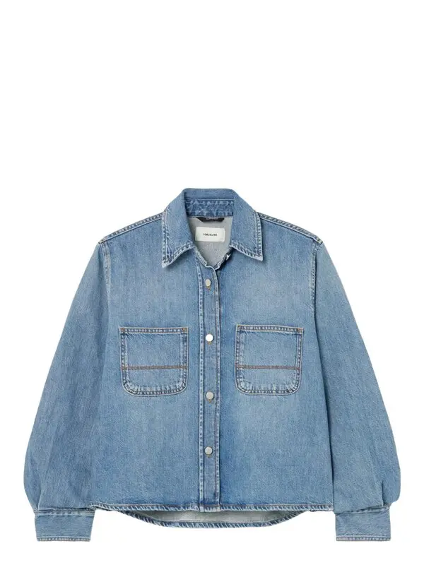HAIKURE Wanda Denim Shirt With Button Cuffs And Curved Hem - Blue