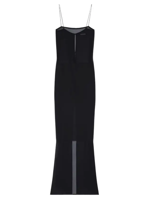 Jacquemus Long Sheer Strap Maxi Dress - Black