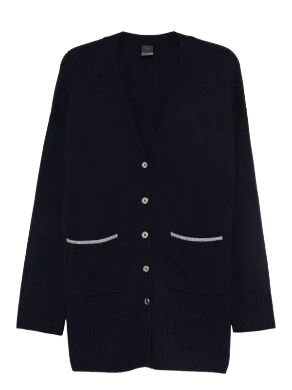 Pinko Button-up Cardigan With Pockets - Black