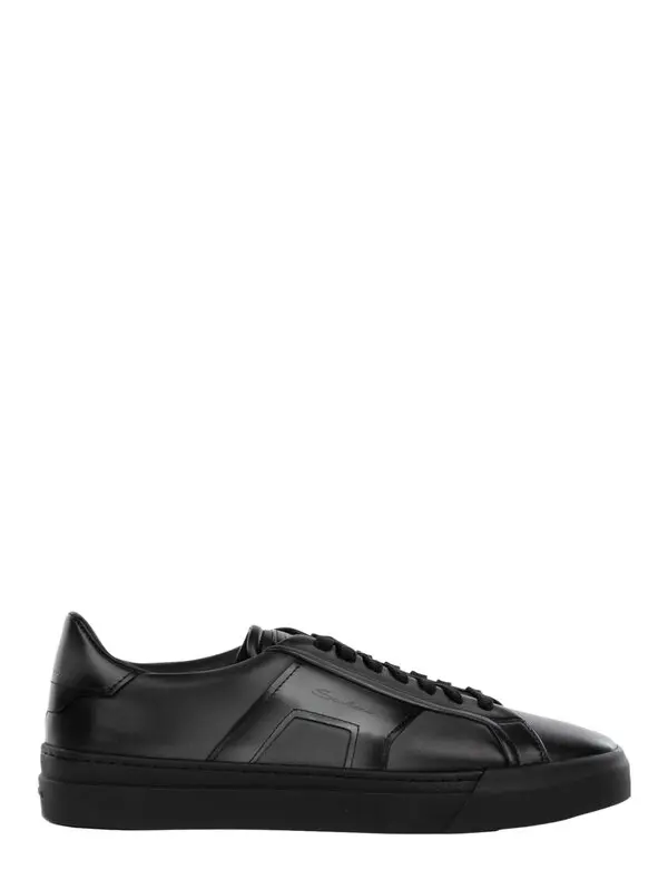 Santoni Double Buckle Sneakers - Black