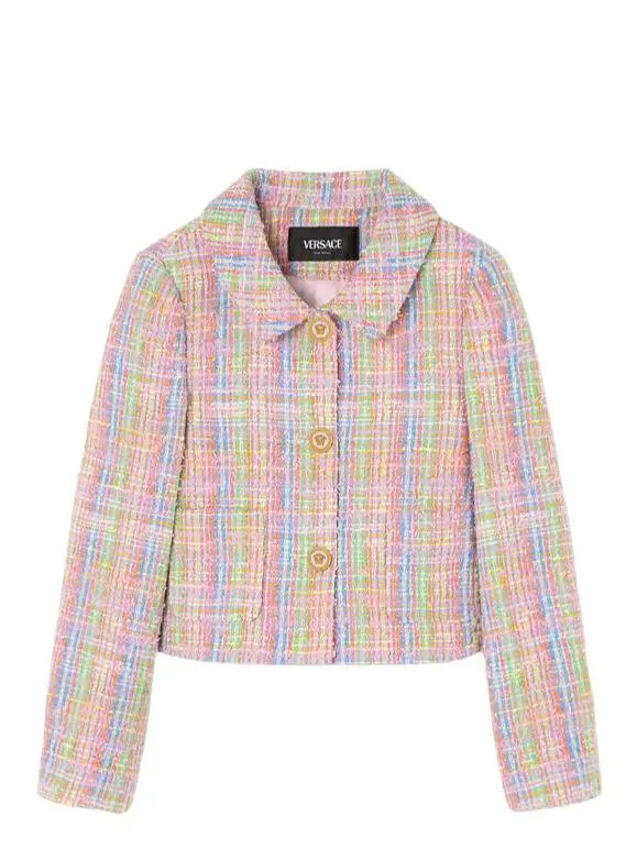 Versace Tweed Checked Jacket - Pink