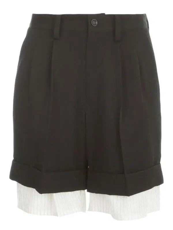 Y’s Layered Tailored Shorts - Black