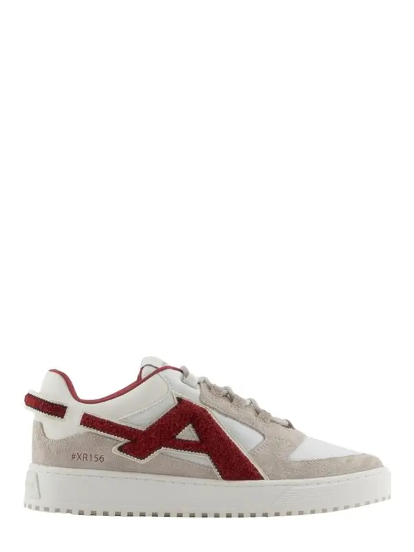 Emporio Armani Paneled Lace-up Sneakers - Gray
