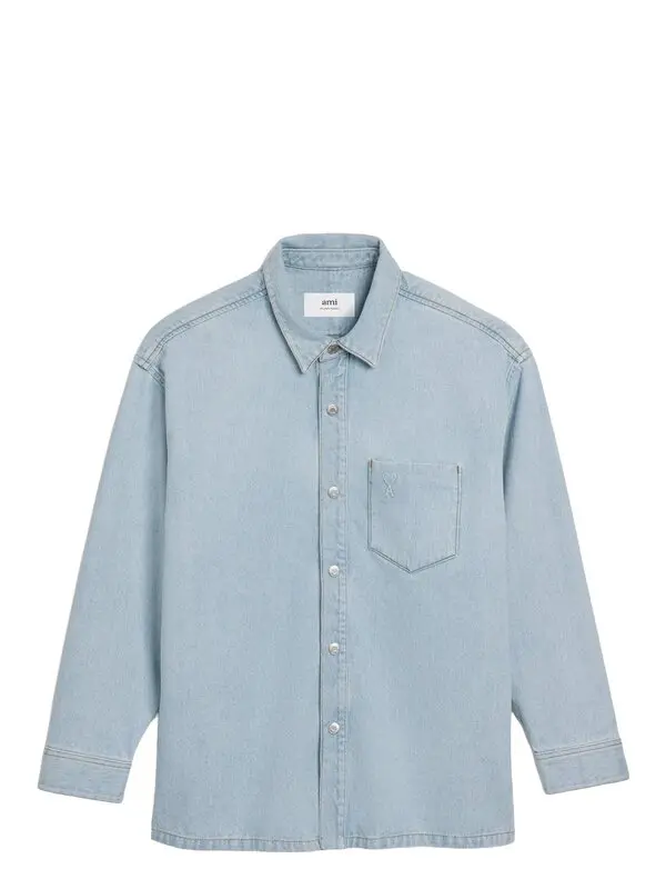 Ami De Coeur Denim Overshirt - Gray