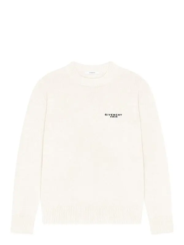Givenchy Paris Signature Embroidered Knitted Jumper - Ivory