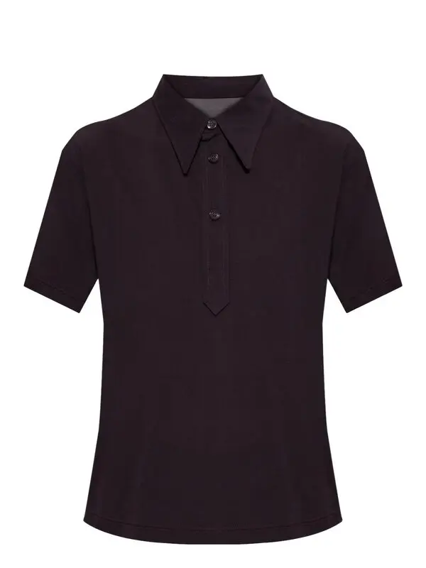 MAISON MARGIELA Buttoned-collar Short Sleeve Polo - Amaranth