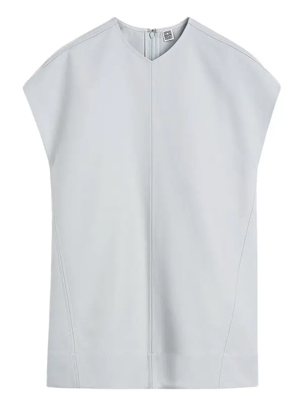TOTEME Cap-sleeve Round Neck Top With Back Zipper - White