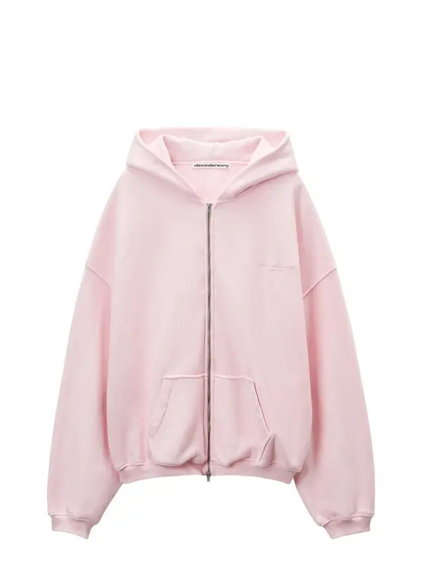 Alexander Wang Logo Detail Zip-up Hoodie - Pink