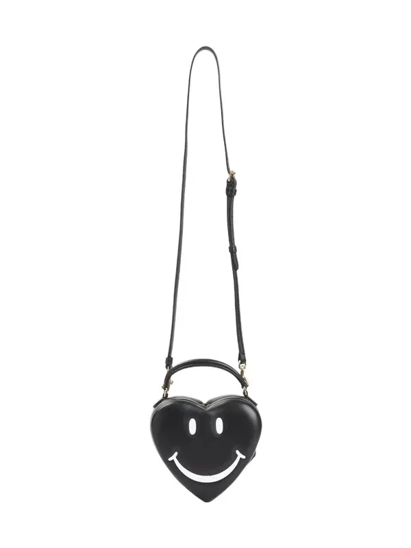 Moschino Heart Shape Smiley Face Bag - Black