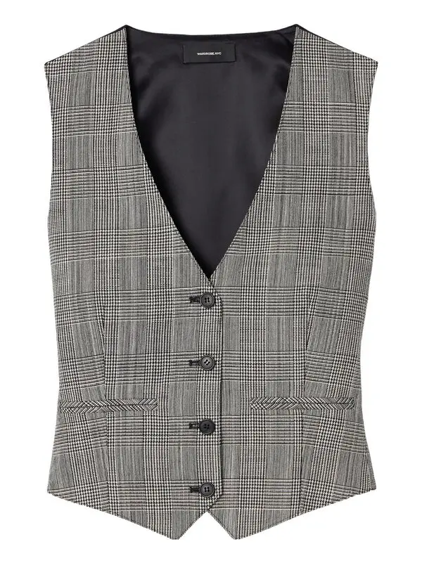 Wardrobe.NYC Single-breasted Checked Vest - Gray