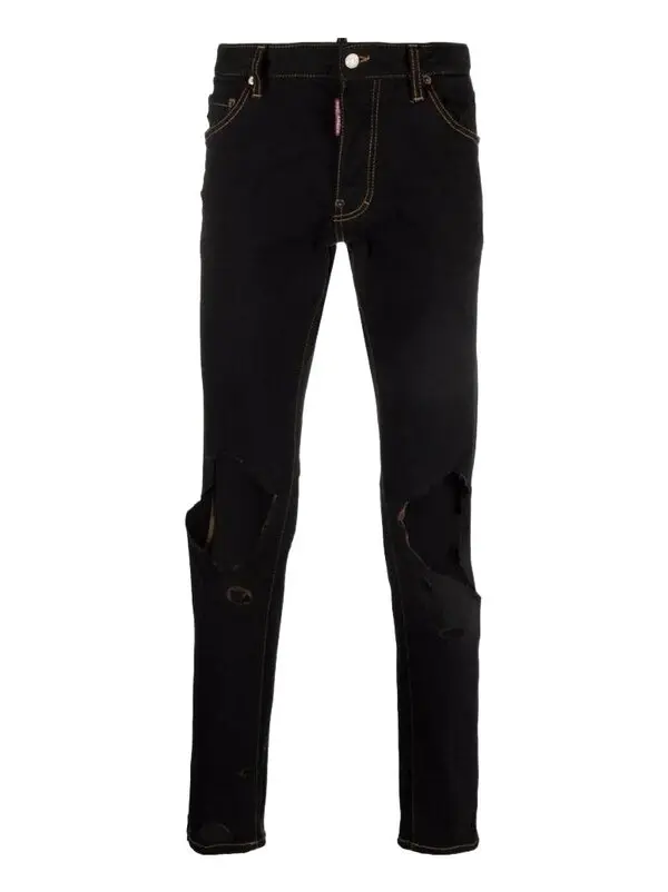 Dsquared2 Distressed Effect Slim Cut Jeans - Black