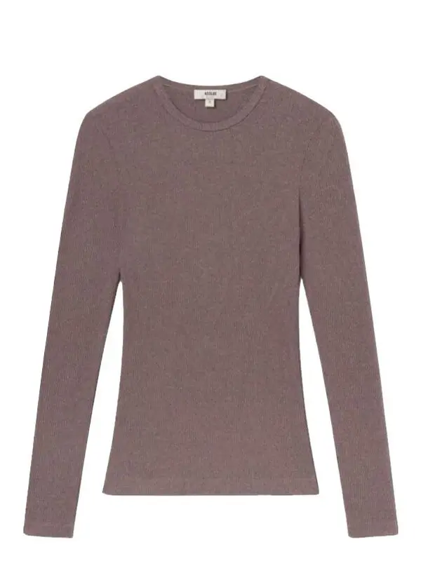 AGOLDE Delphi Ribbed Long Sleeve T-shirt - Gray