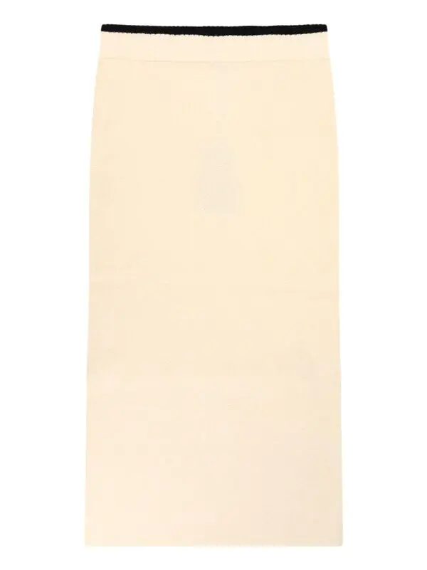 Pinko Ribbed-knit Midi Skirt - Nude