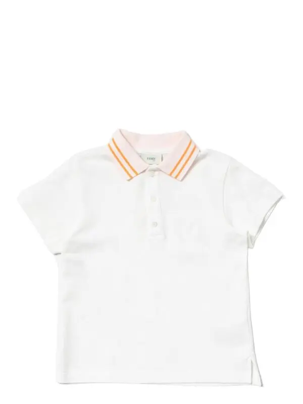 Fendi Logo Detail Polo Shirt - White