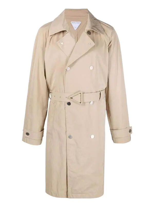 Bottega Veneta Double Breasted Trench Coat - Nude