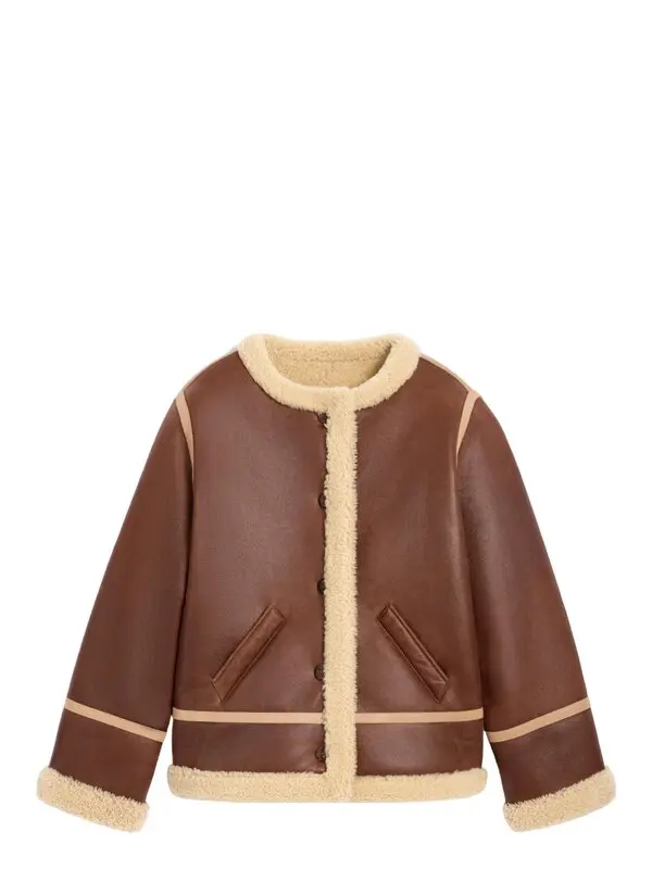 Celine Lamb Shearling Jacket - Brown