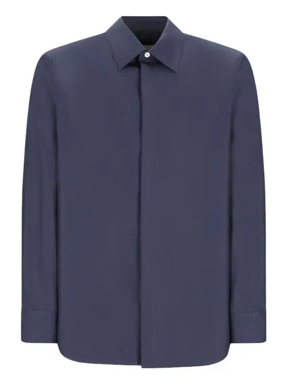 JIL SANDER Concealed Button Shirt - Blue