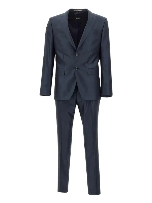 Hugo Boss Single-breasted Wool Blend Suit - Black