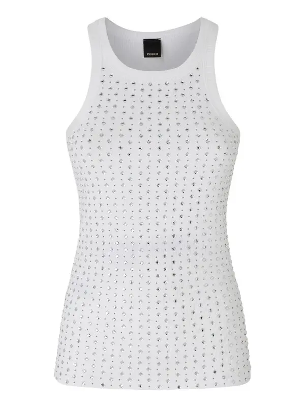 Pinko Embellished Sleeveless Top - White